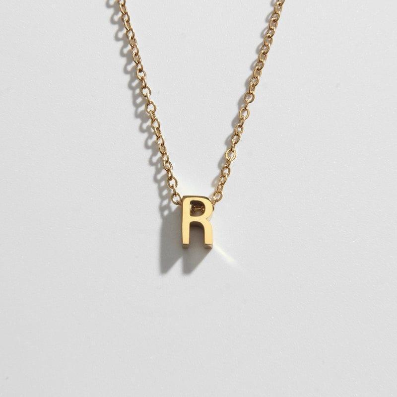 Letter Necklace - R | Gold Plated Initial Necklaces - Biella Vintage